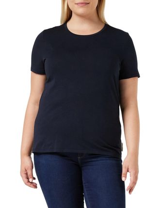 Marc O'Polo Damen T-Shirt aus Bio-Baumwolle Regular Fit, Blau (Manic Midnight), S
