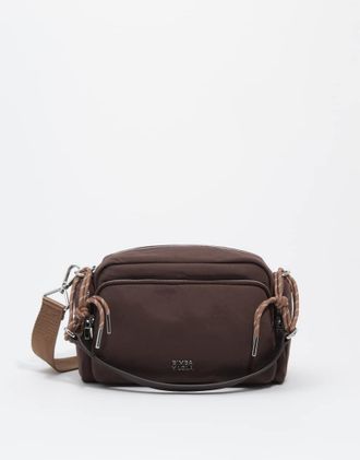 Bimba & Lola grand sac bandouli&egrave;re &agrave; poche en nylon, moka-Marron