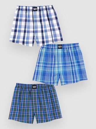 Lousy Livin Underwear Checkered 3Pack Boxer bleu