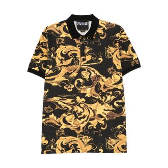 Versace Jeans Couture Polohemd mit Porzellan-Barocco-Print - - Tops - Herren - Mehrfarbig - M