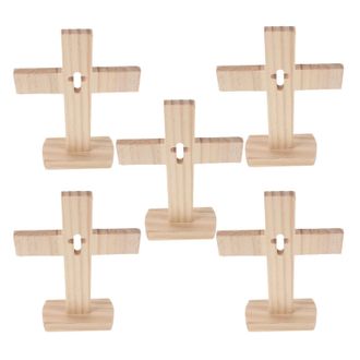 BESPORTBLE 5 St&uuml;ck Kleine Holzkreuze aus Kiefernholz Jesus Tischkreuze f&uuml;r Altar und Heimdekoration Handgefertigte Christliche Kreuz Dekoration f&uuml;r Kirche und Ge