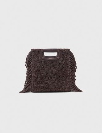 Maje Sac M Effet Bouclette - Marron Fonce - Maje