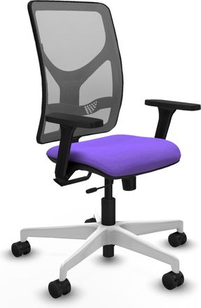 Piqueras y Crespo Schreibtischstuhl mit 3D-Armlehnen, h&ouml;henverstellbare Lendenwirbelst&uuml;tze, ausgestattet mit Syncro/Traslack und Schneideschaum, Grau/Lila