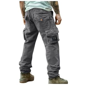 Generic Pantalon cargo pour homme - Poches - Pantalon de jogging - Coupe droite - Pantalon de jogging cargo - Pantalon de travail - Pantalon de randonn&eacute;e - Pa