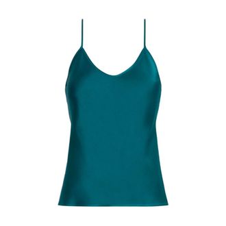 Max Mara Satin Top - - Tops - Damen - Gr&uuml;n - XS