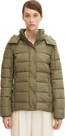 Tom Tailor Damen Winterjacke mit Kapuze 1032480, 10905 - Tree Moss Green, 3XL