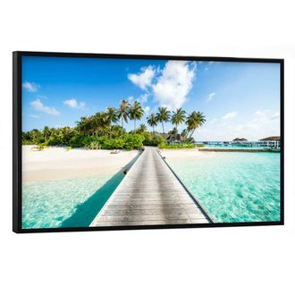 artboxONE Poster mit schwarzem Rahmen 30x20 cm Reise Insel auf den Malediven - Bild malediven malediven Meer