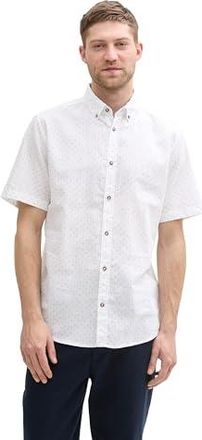 Tom Tailor 1045099 Chemise, 37330-white Dot Design, L Hommes