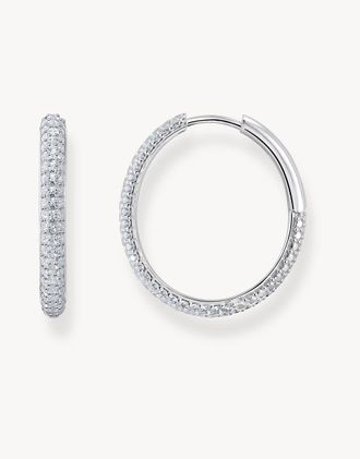 Thomas Sabo Creolen aus Sterlingsilber mit wei&szlig;em Detail