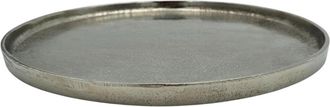 Meinposten Deko Teller Schale silber rund 35 cm Kerzentablett Schale Metall Dekoration schwere Qualit&auml;t