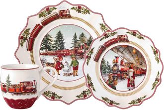 Villeroy & Boch Annual Christmas Edition Jahresgeschirr Set 2025 Bunt, Becher Schale und Teller, Weihnachtsgeschirr Keramik, Sammlerst&uuml;ck, Premium Porzellan