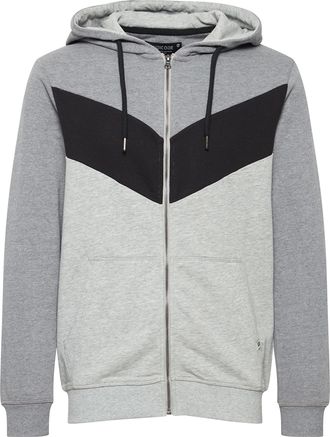 Indicode IDPock Herren Sweatjacke Kapuzenjacke Hoodie mit Kapuze und Rei&szlig;verschluss Color Block Design, Gr&ouml;&szlig;e:S, Farbe:Grey Mix (914)