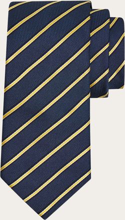 Ferragamo Herren Jacquard-Krawatte mit Regimentstreifen Blau