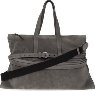 Moschino Sac en Daim avec Logo - Homme - Sacs - Gris - Taille: ONE Size