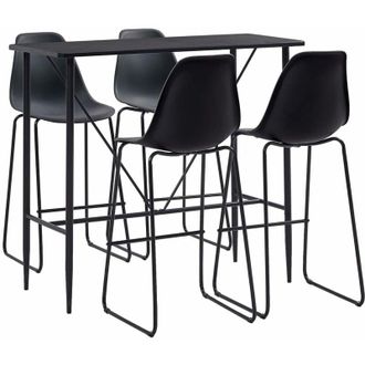 vidaXL Ensemble de bar 5 pcs Plastique Noir