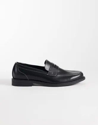 Asos Mocassins &agrave; coutures contrastantes - Noir
