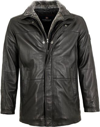 Redpoint Lederjacke Redpoint - Herren Lederjacke Longjacke Lammnappa schwarz