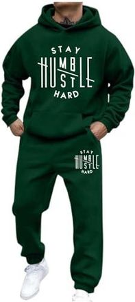 Generic Surv&ecirc;tements pour hommes avec imprim&eacute; sweat &agrave; capuche ample jambe droite poche pantalons de surv&ecirc;tement ensembles d&eacute;contract&eacute;s pour le sport quotidien