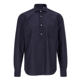 Finamore Porto Bluse - - Shirts - Herren - Blau - L