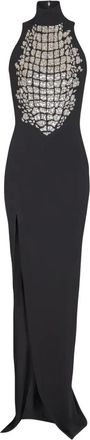 Balmain robe longue à col montant - Noir