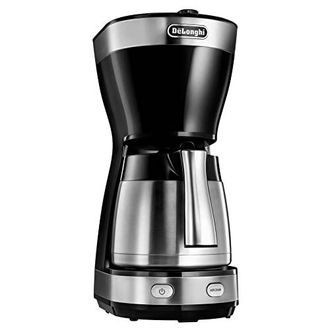 DeLonghi ICM 16710 Filterkaffeemaschine mit Thermoskanne, schwarz/silber