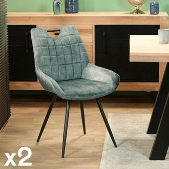 Pier Import Pier Import - Chaise bleu pétrole avec poignée (lot de 2) malmoe