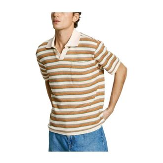 Pepe Jeans London Gestreiftes Strickpolo-Shirt - - Tops - Herren - Beige - M