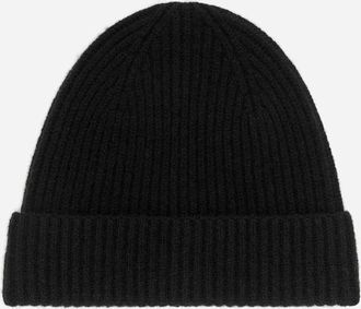 Arket Rippstrick-Beanie Aus Wollmischung -Schwarz