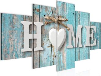 Runa Art Bilder Home 200 x 100 cm 5 Teilig XXL Wanddekoration Design Türkis Grau 014851b