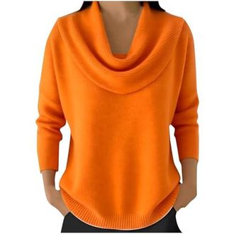 Generic Pull Femme Chic et Elegant Laine Ample Pulls Fin Femmes Manche Longue Grande Taille Tops Couleur Unie Hauts Pull en Tricot Femme Hiver Col V Leger Cha