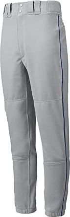 Mizuno Piped Pant Pantalon passepoilé Premier, Gris/Bleu Marine, XXL Homme