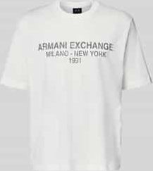A|X Armani Exchange T-Shirt mit Label-Print und Rundhalsausschnitt