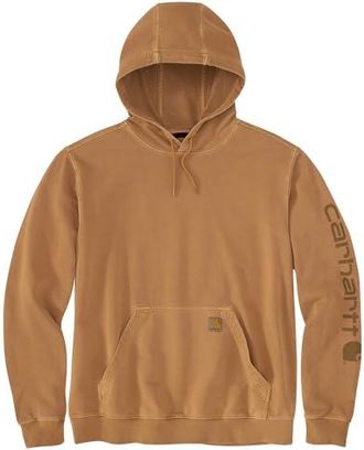 Carhartt Work in Progress Relaxed Fit Midweight Garment Dyed French Terry Graphic Sweatshirt Maillot de survêtement, Marron, Small Homme