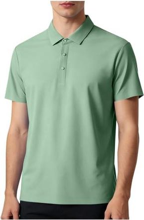 Generic Chemises de golf l&eacute;g&egrave;res et classiques pour homme - Col rabattu - Couleur unie - Ample - Confortable - Respirant - D&eacute;contract&eacute; - Manches courtes - Pou