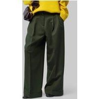 Ganni Single Wool Twill Oversized Pleated Pants