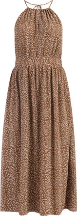 Faina Midikleid aus Chiffon Damen Kamel Weiss