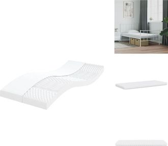 vidaXL Matelas en mousse blanc 90x200 cm 7 zones dureté 20 ild - Matelas Mousse - Matelas Double Zone - Matelas Confort - Matelas Support Lombaire - Literie