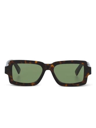 Retro Superfuture Eckige Sonnenbrille mit Havana-Muster - Braun