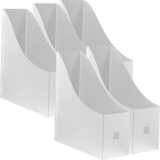 Pretyzoom 5 St&uuml;ck Teiliges Vertikaler Dokumentenhalter aus Transparent mattem Kunststoff Stapelbarer B&uuml;ro Organizer mit Hoher Tragf&auml;higkeit Einfache Montage f&uuml;r