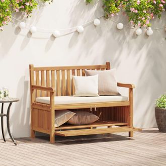 vidaXL Vidaxl - Banc de Rangement de Jardin Marron 114 x 60 x 90 cm