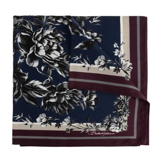 Dolce & Gabbana Homme, Accessoires, Bleu, Taille: ONE Size Foulard en soie