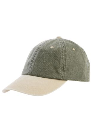 Man's World Baseball Cap MANS WORLD, Herren, khaki, beige, Web, Baumwolle, kontrastfarbene Details, used, Caps, mit verstellbarem Riem im trendigen Use-Look - NEW