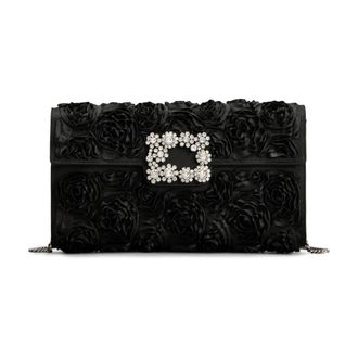 Roger Vivier Envelope Flap Rose Flower Buckle - - Bags - Damen - Schwarzk - ONE SIZE