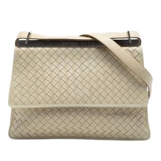 Bottega Veneta Sac bandouli&egrave;re en cuir tress&eacute; Pre-owned - Femme - Pre-owned - Beige - Taille: ONE Size