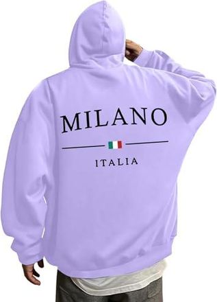 Generic Sweat a Capuche Homme Hooded Sweatshirt Sweats &agrave; Capuche avec Imprim&eacute; Lettre pour Un Confort Styl&eacute; et Id&eacute;al pour Les Activit&eacute;s Ext&eacute;rieures