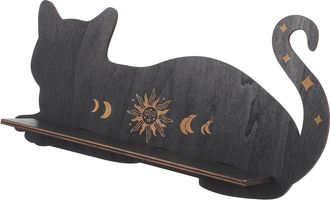 BESPORTBLE NUOBESTY Schwebendes Wandregal Katzenform Rustikales Wandregal zur Aufbewahrung von Kristallen und Deko Platzsparendes Regal f&uuml;r Wohnzimmer und Schlaf