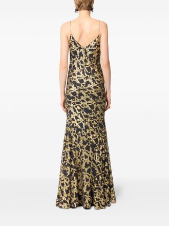 Nina Ricci Womens Dress Gold Silk