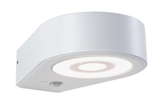 Paulmann 94867 LED Au&szlig;enwandleuchte Silma Bewegungsmelder IP44 65x186mm 3000K 5,5 / 1x0,7W 600lm 230V Wei&szlig; Aluminium