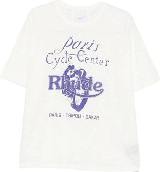 Rhude Tee Slub - Homme - Tops - Blanc - Taille: L