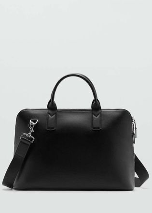 Mango Sac cabas 100 % cuir noir - Homme - Taille unique - MANGO MAN